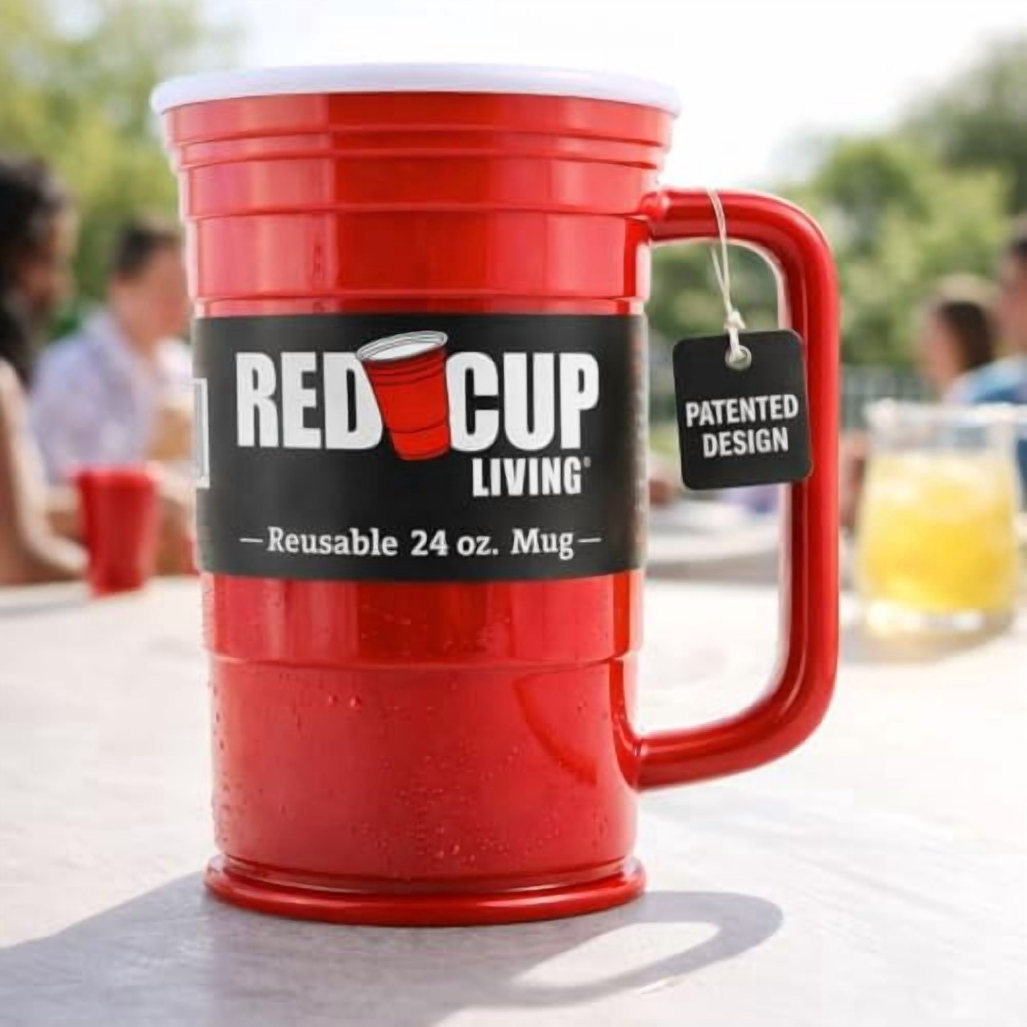 24oz Red Cup Living Reusable Large Plastic Water Beverage Mug, Ideal ...