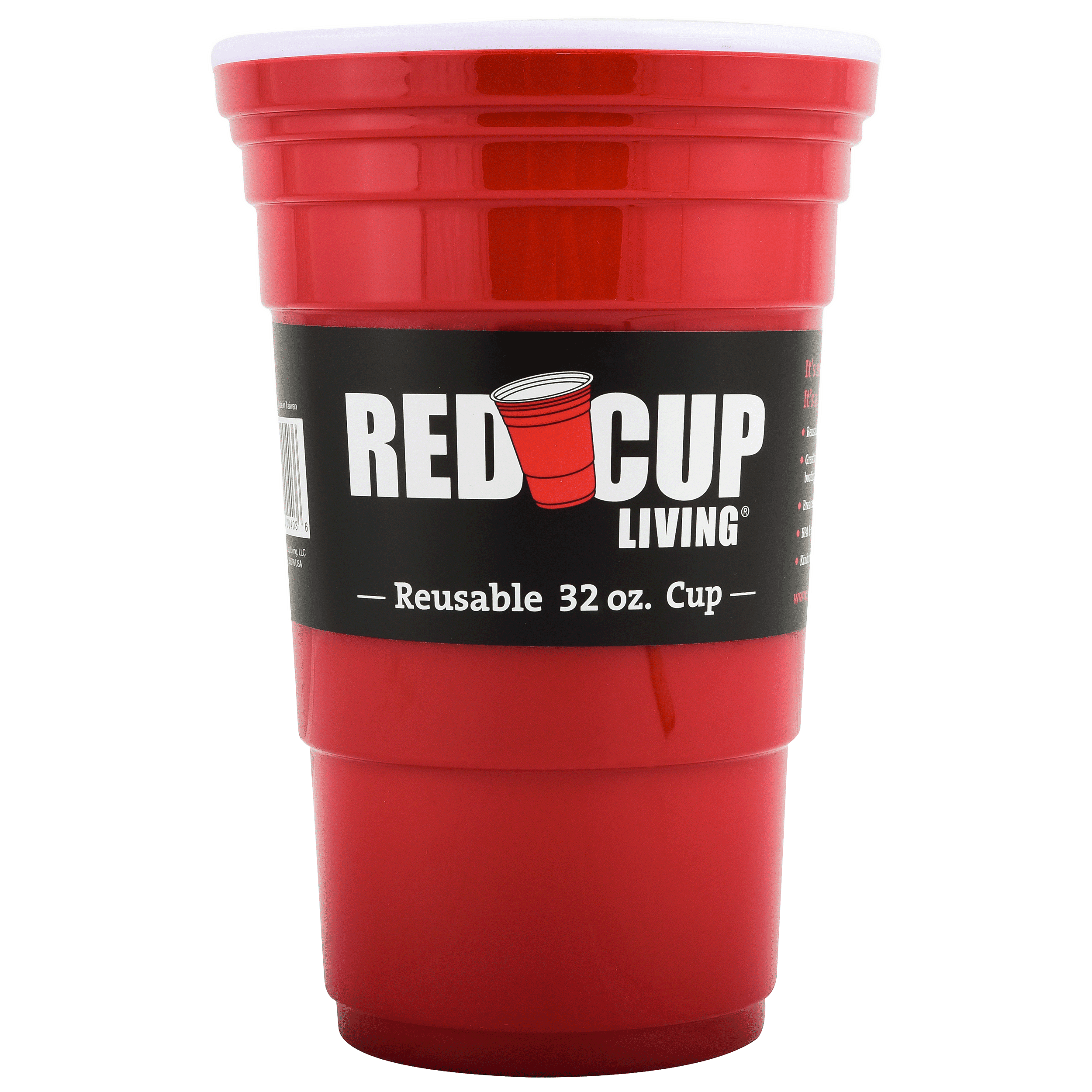 Reusable Red Cup Living 32oz Red Plastic Cup for Hot & Cold Drinks ...