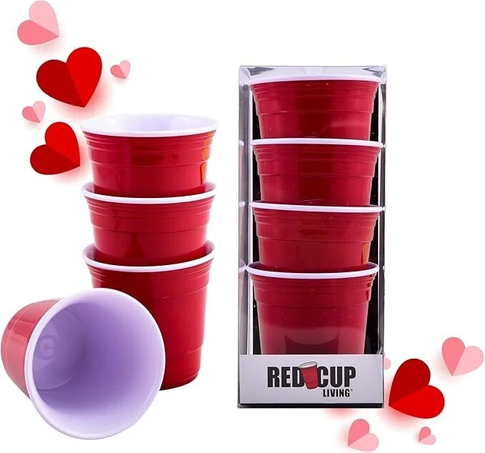 Red Cup Living Set Of 4 Red Valentine Shot Glasses 5 Oz, 4760 - Walmart.com