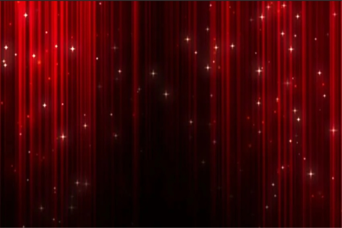 Red Curtain Photography Backdrop Glitter Gold Stars Red Carpet Stage ...