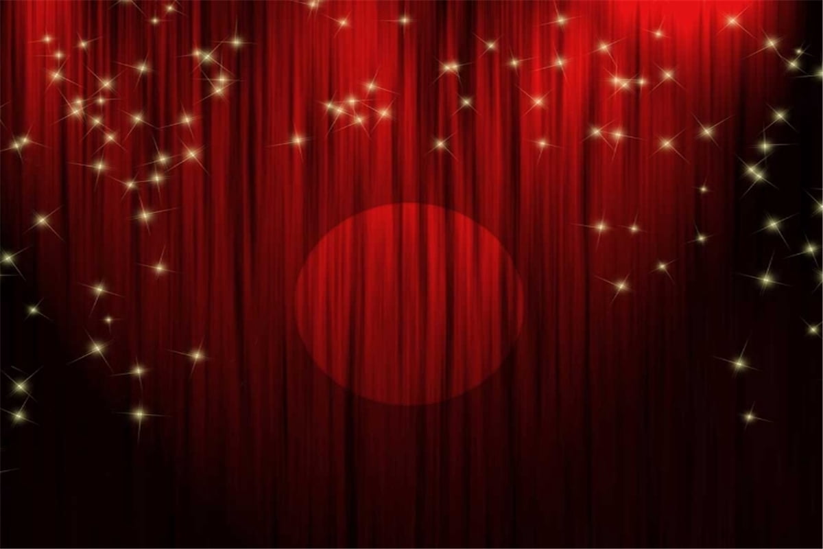 Red Curtain Photography Backdrop Glitter Gold Stars Red Carpet Stage ...