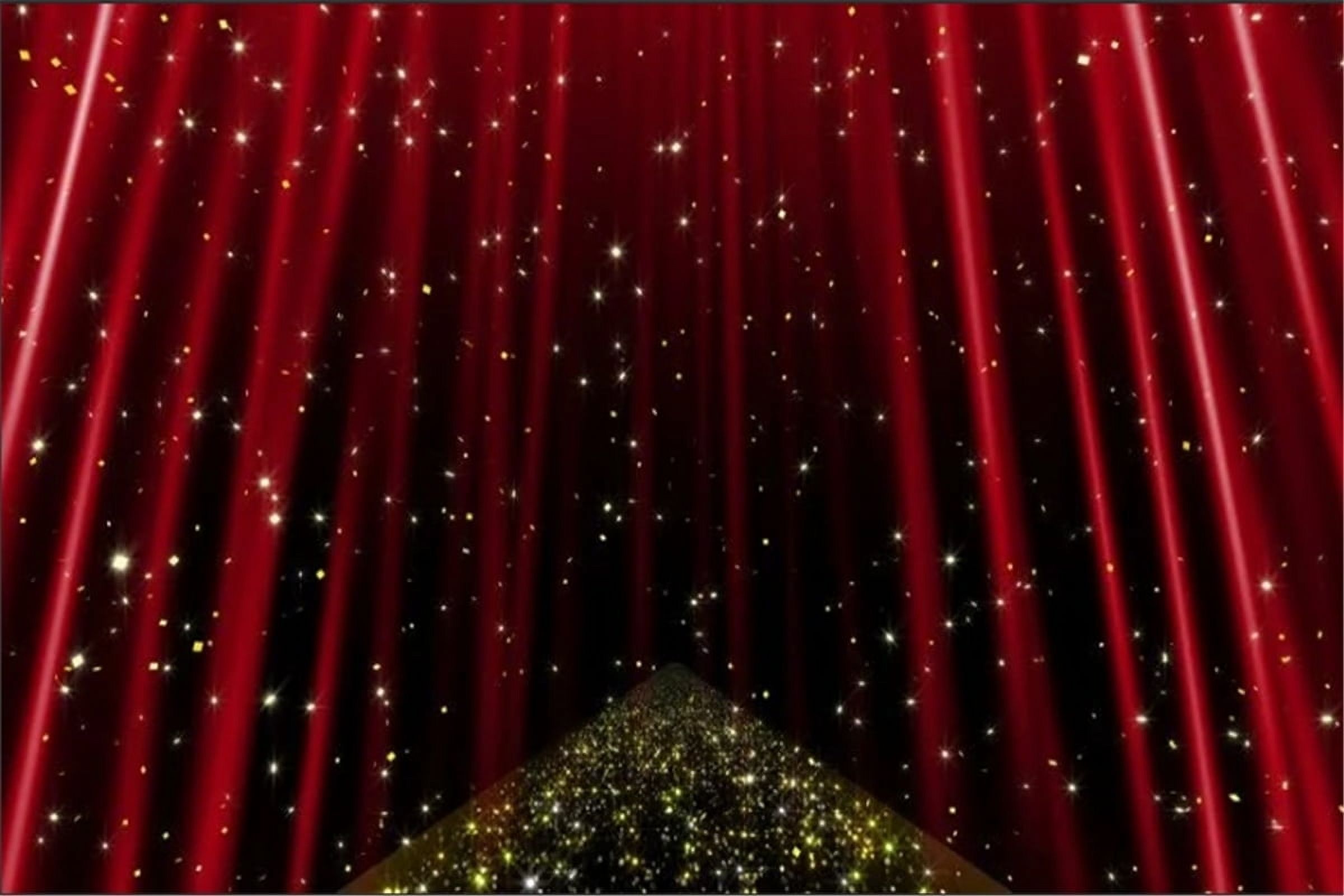 Red Curtain Photography Backdrop Glitter Gold Stars Red Carpet Stage ...