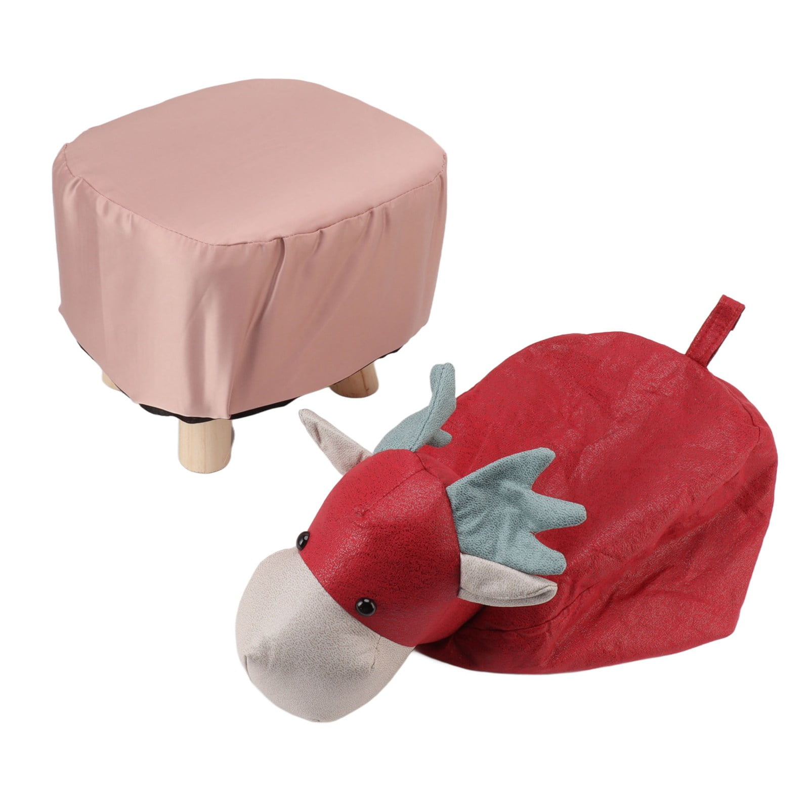 Red Cute Cartoon Giraffe Shape Animal Footstools Soft Small Kids Stools ...