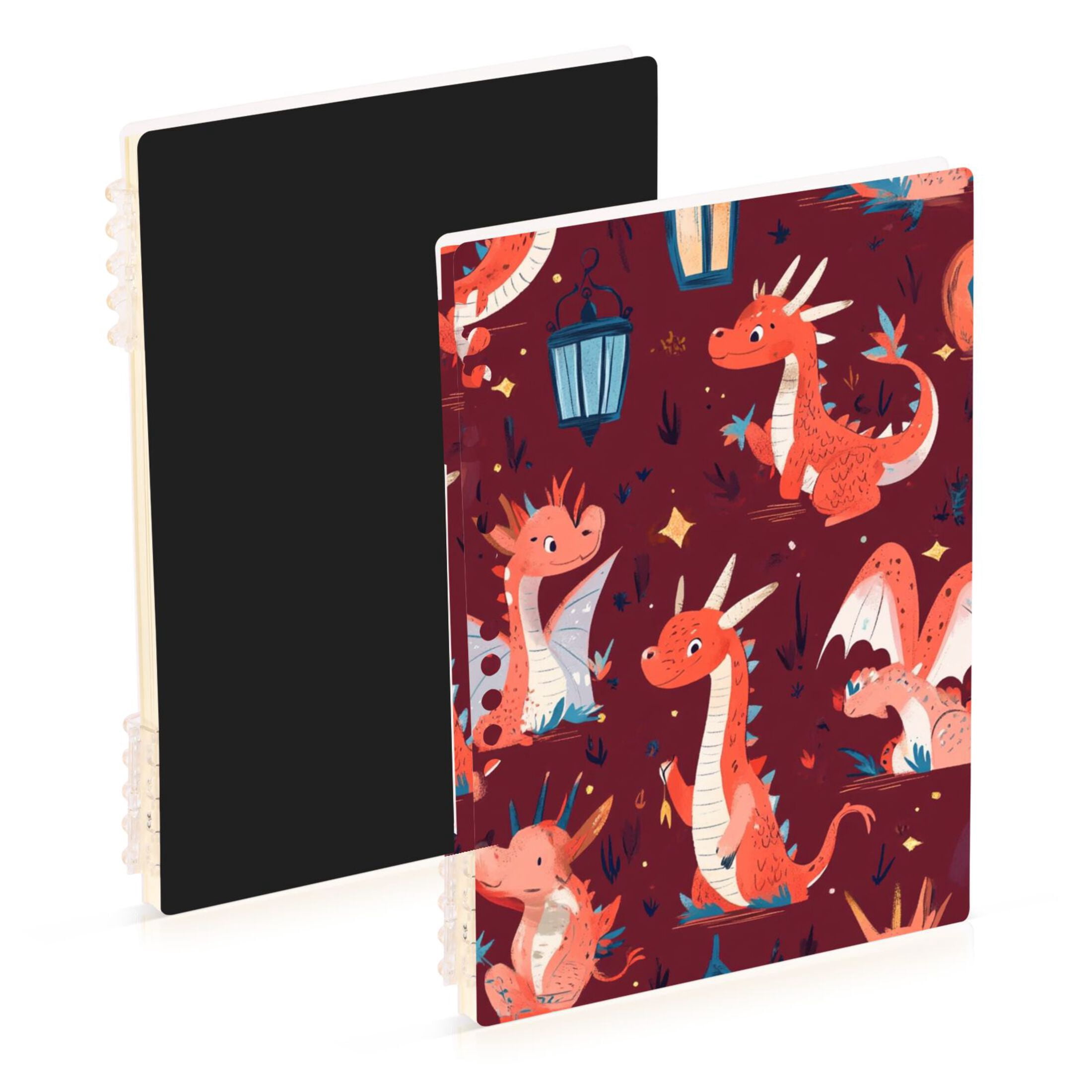 Red Cute Dragon Lined Spiral Journal Notebook 60 Pages A5 College Ruled ...