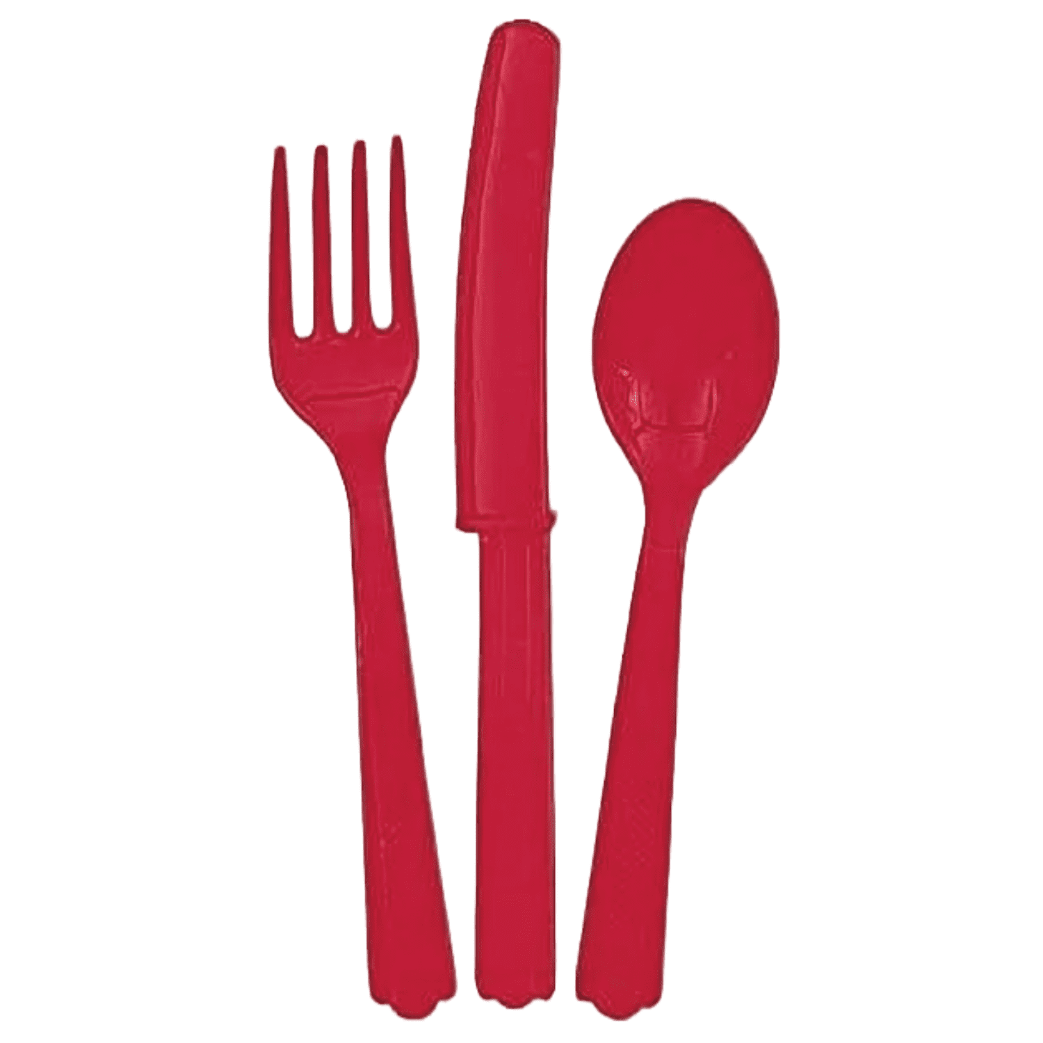 Red Cutlery Set - Disposable Party Utensils, 24-Piece Assorted Plastic ...