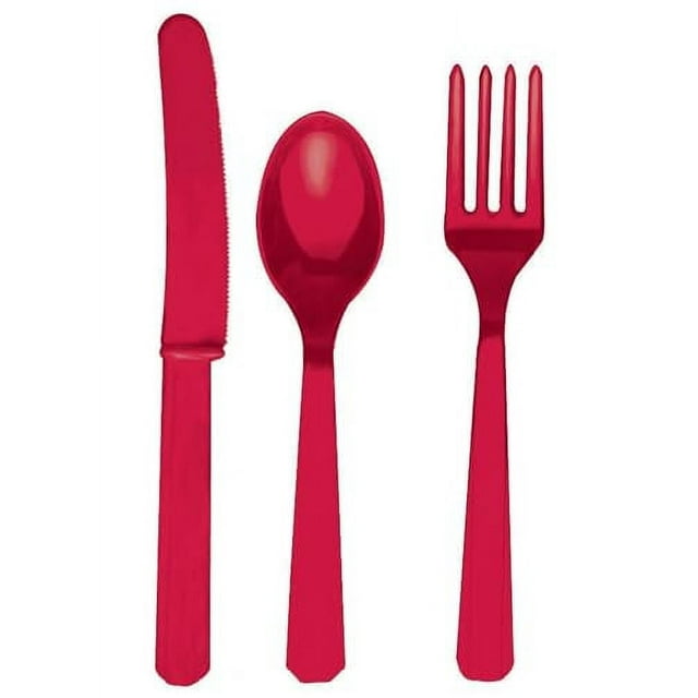 Red Cutlery Set - Party Supplies - Walmart.com