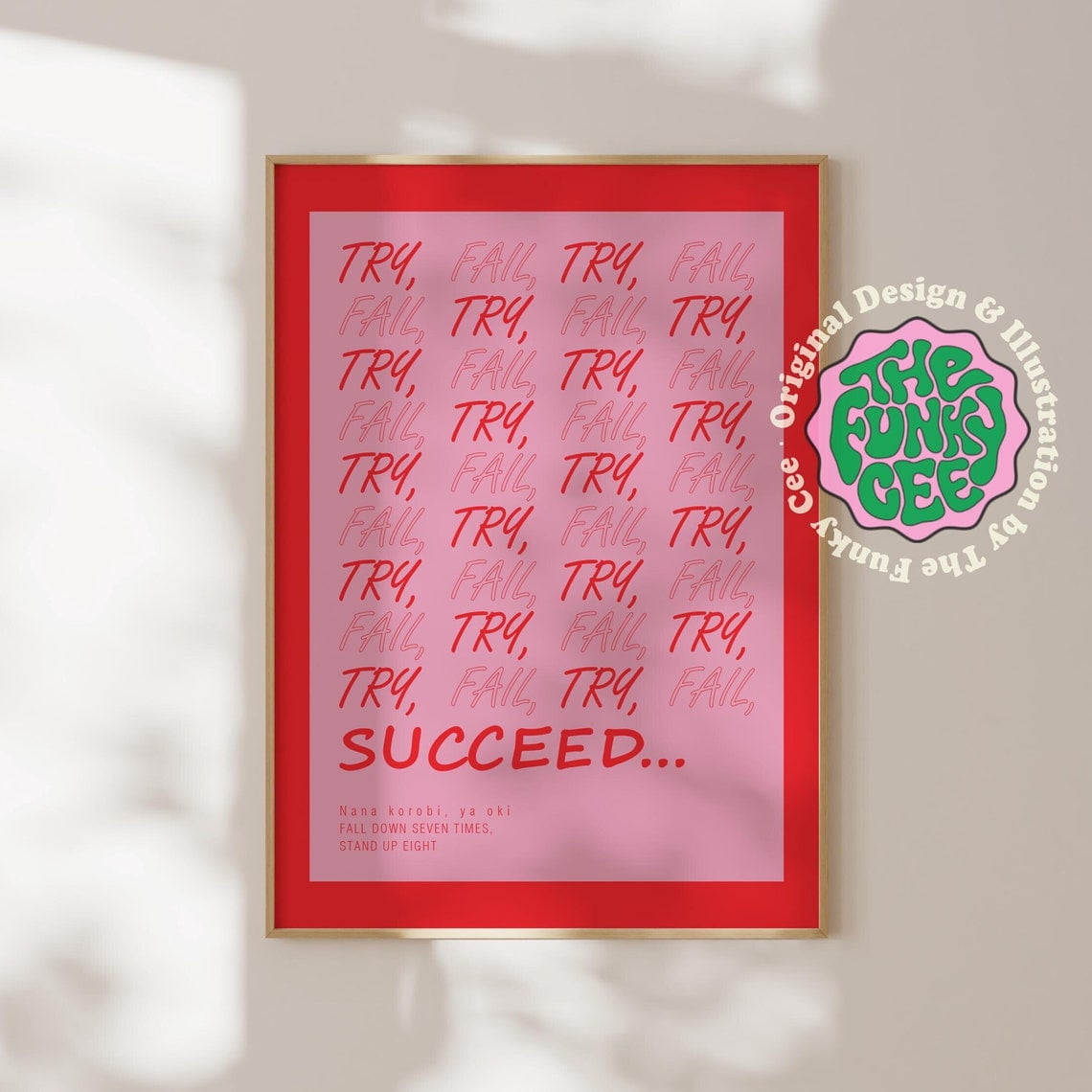 Red Daily Affirmation Trendy Wall Art Retro Wall Print Red Posters ...