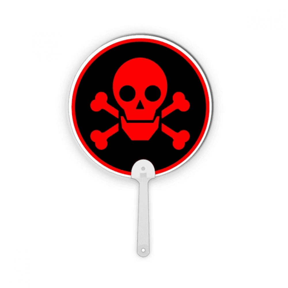 Red Danger Checal Toxic l Symbol Plastic Round Handheld Fan Decorations ...