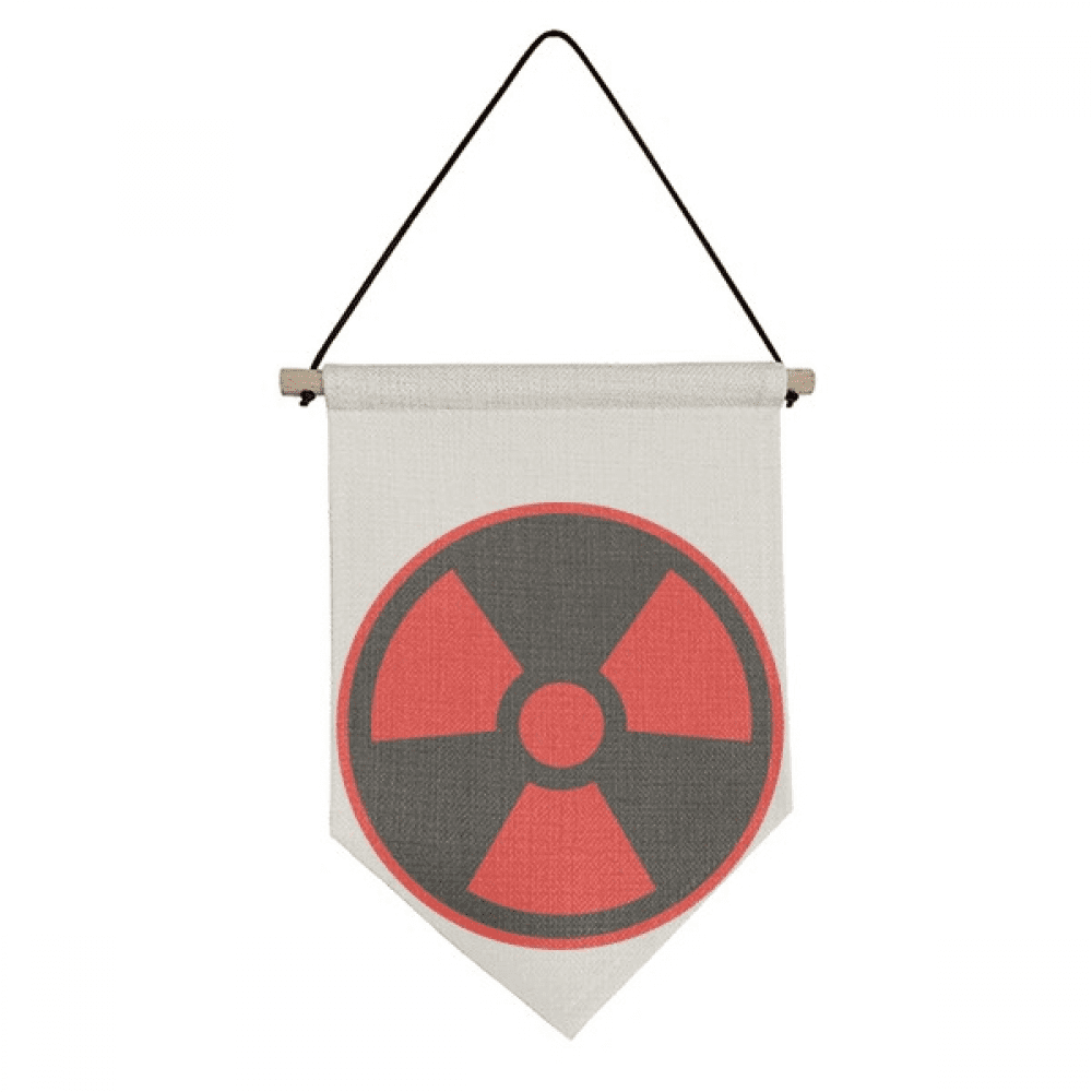 Red Dangerous Checal Toxic Radiation Symbol Canvas Flag Hanging Wall ...