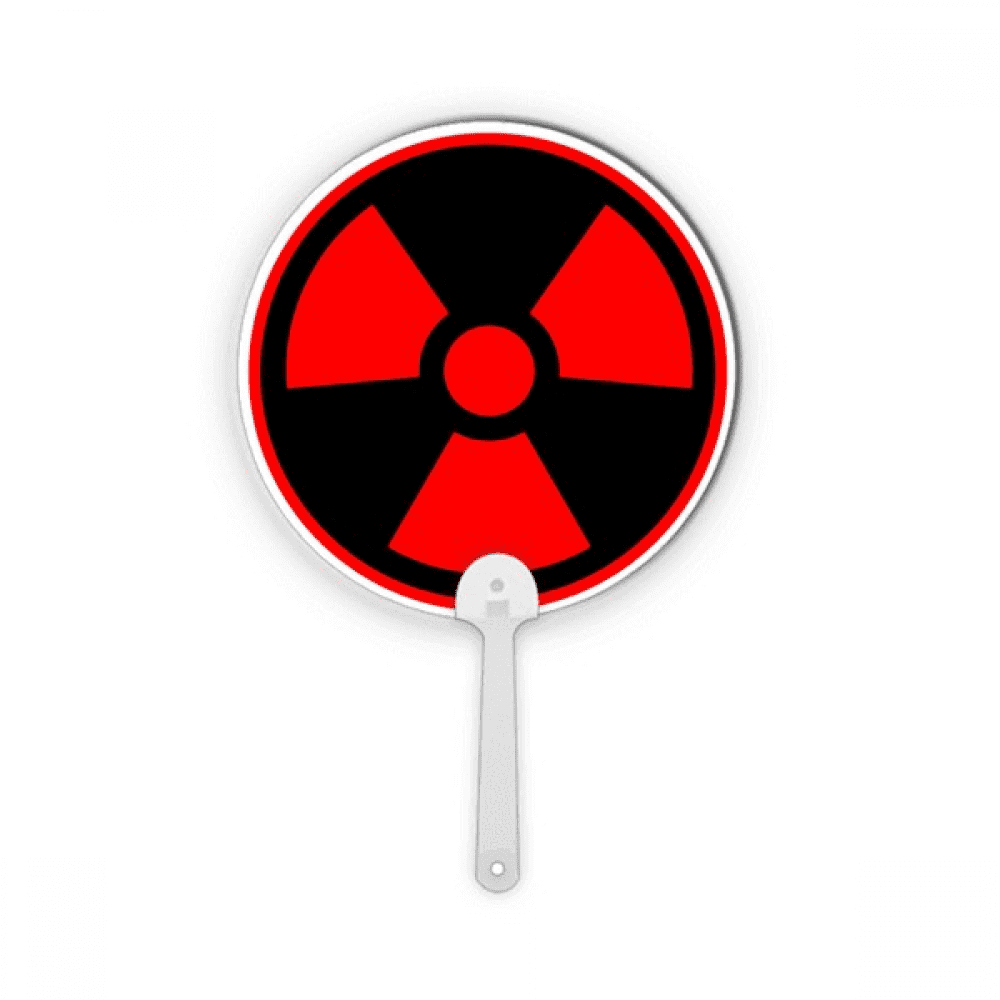 Red Dangerous Checal Toxic Radiation Symbol Plastic Round Handheld Fan ...