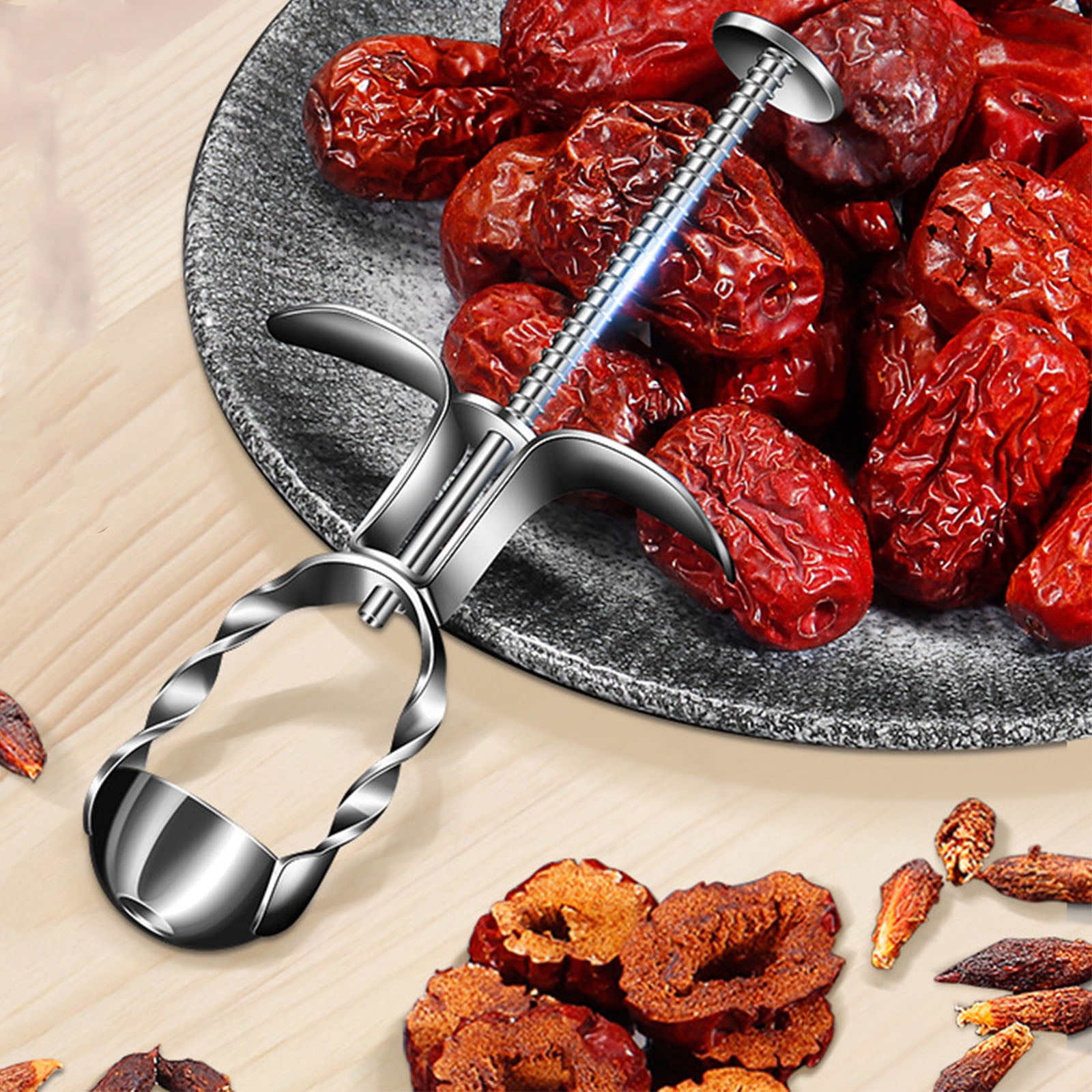 Red Date Pit Remover Tool 304 Stainless Steel Jujube Corer Press Type ...