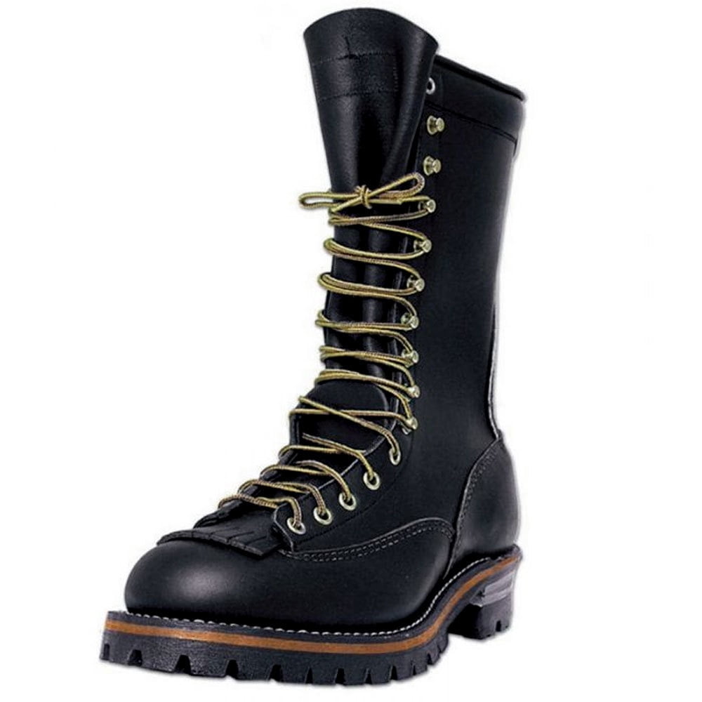 Red Dawg Boots Black Leather Lace-To-Toe Vibram - 10D - Walmart.com