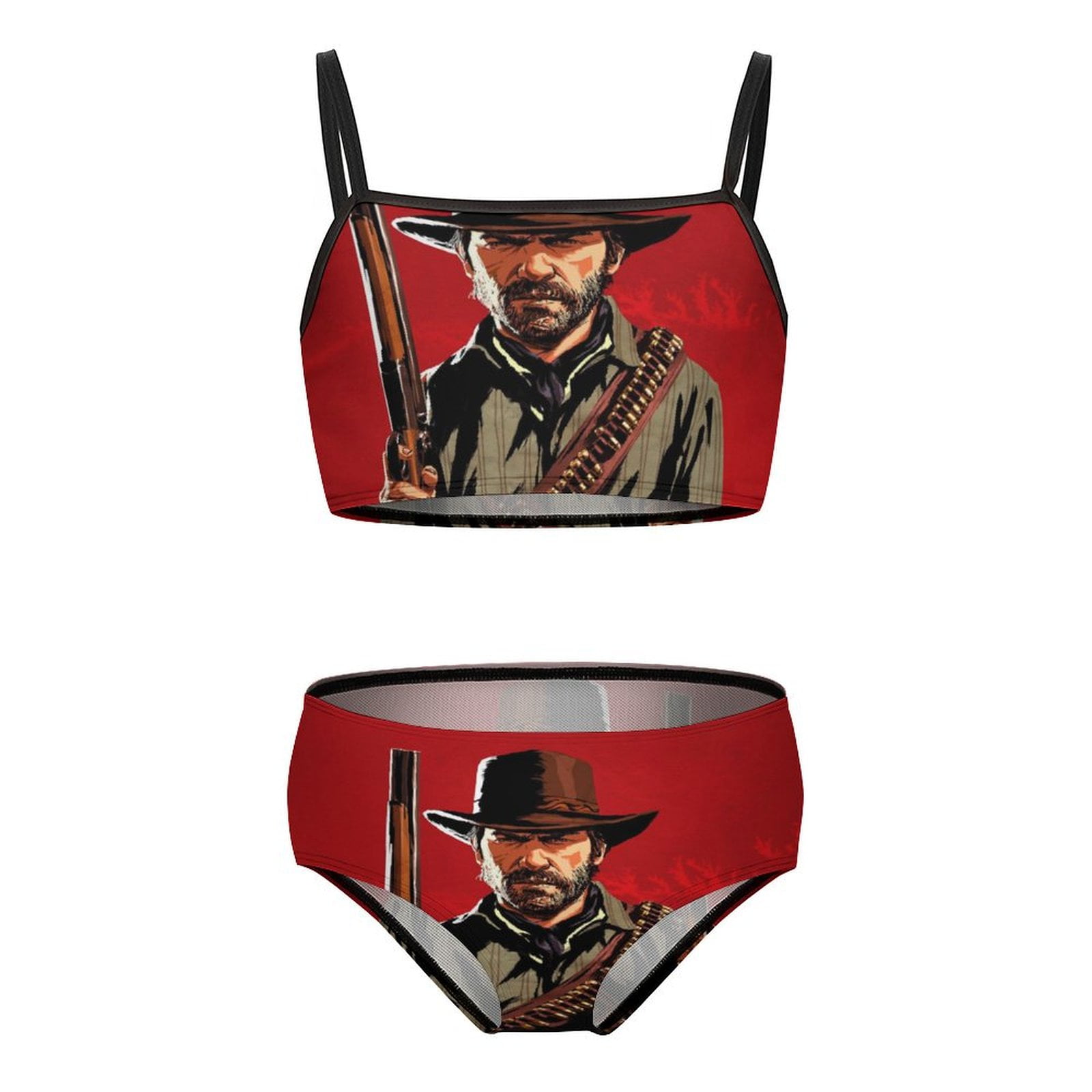 Red De-ad Game Redemption Girls Bikini Swimsuits Two-piece Beach Bathing Suit Swimwear 6-7Y ...