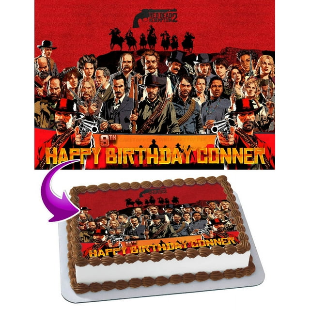 Red Dead Redemption 2 Edible Cake Image Topper Personalized Picture 1/4 ...