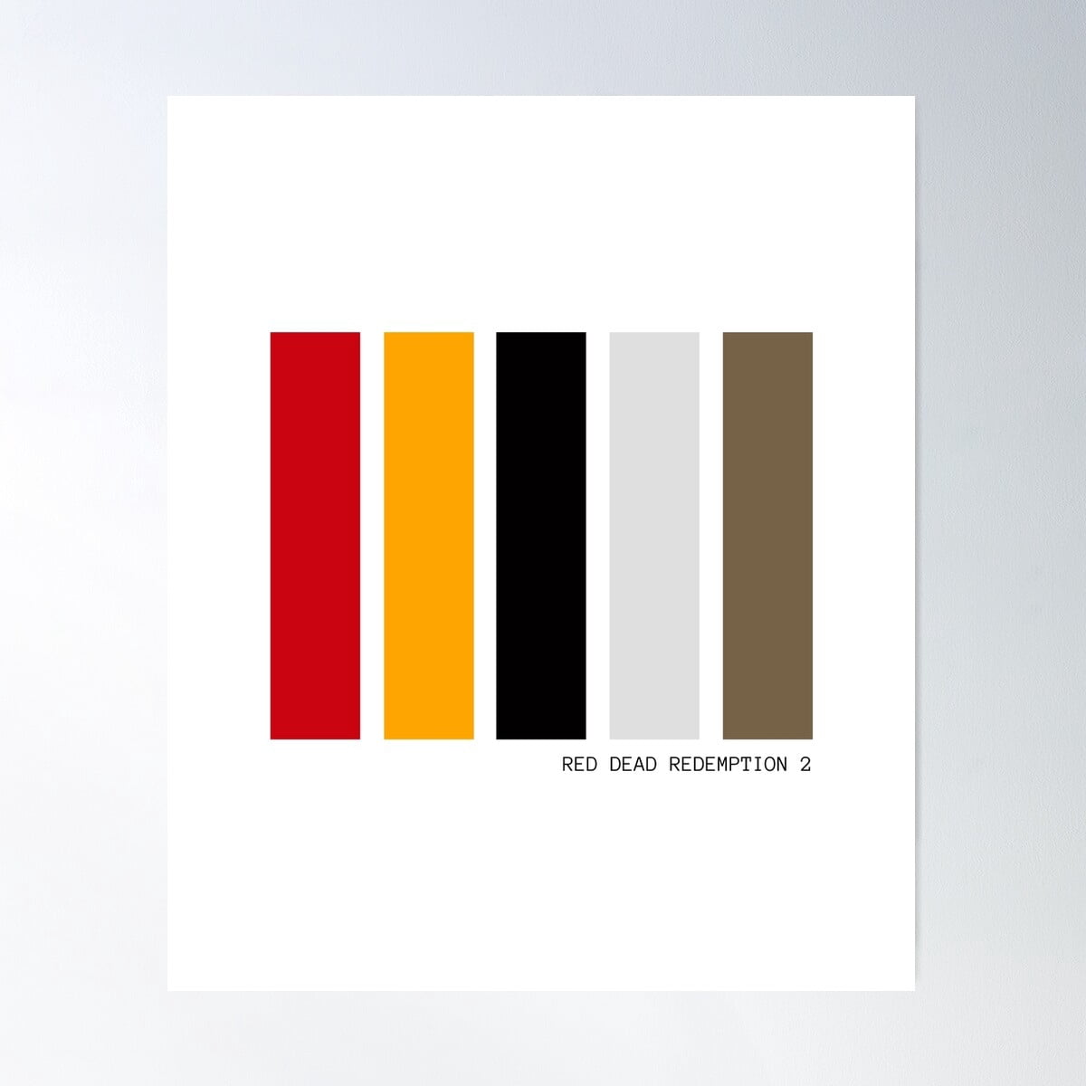 Red Dead Redemption 2 Minimalist Color Palette Poster Wall Art, Modern ...