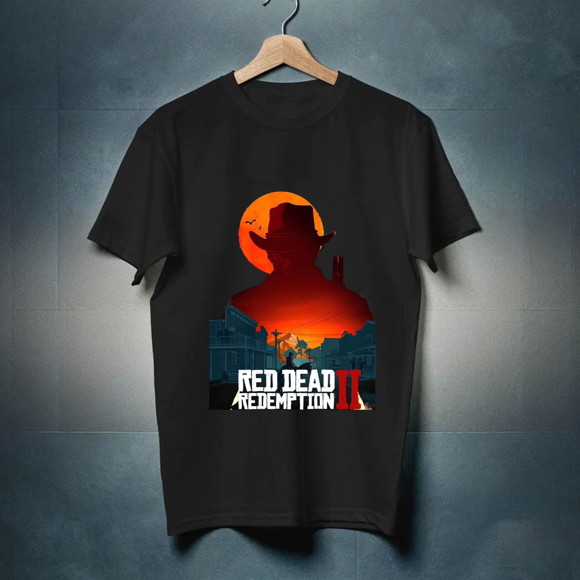 Red Dead Redemption 2 T-shirt Arthur Morgan fan game gift - Walmart.com