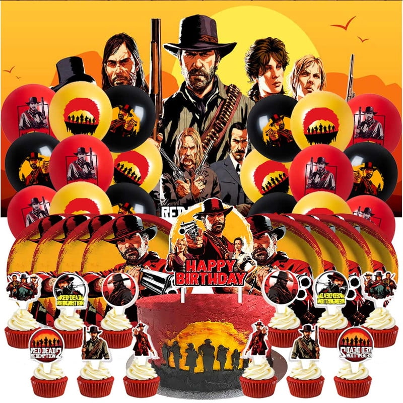 Red Dead Redemption Balloons Supplies Party Decor Plates Decorations ...