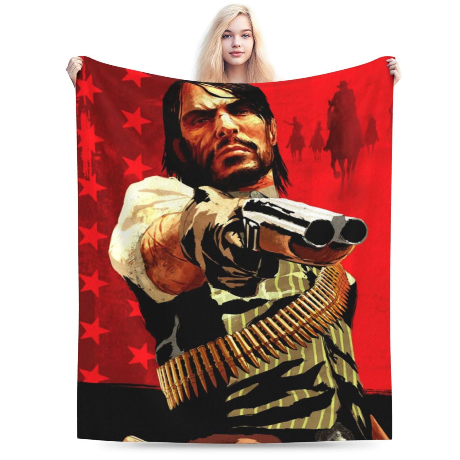 Red Dead Redemption Blanket Fuzzy Plush Bed Blanket Cozy Fluffy Air ...