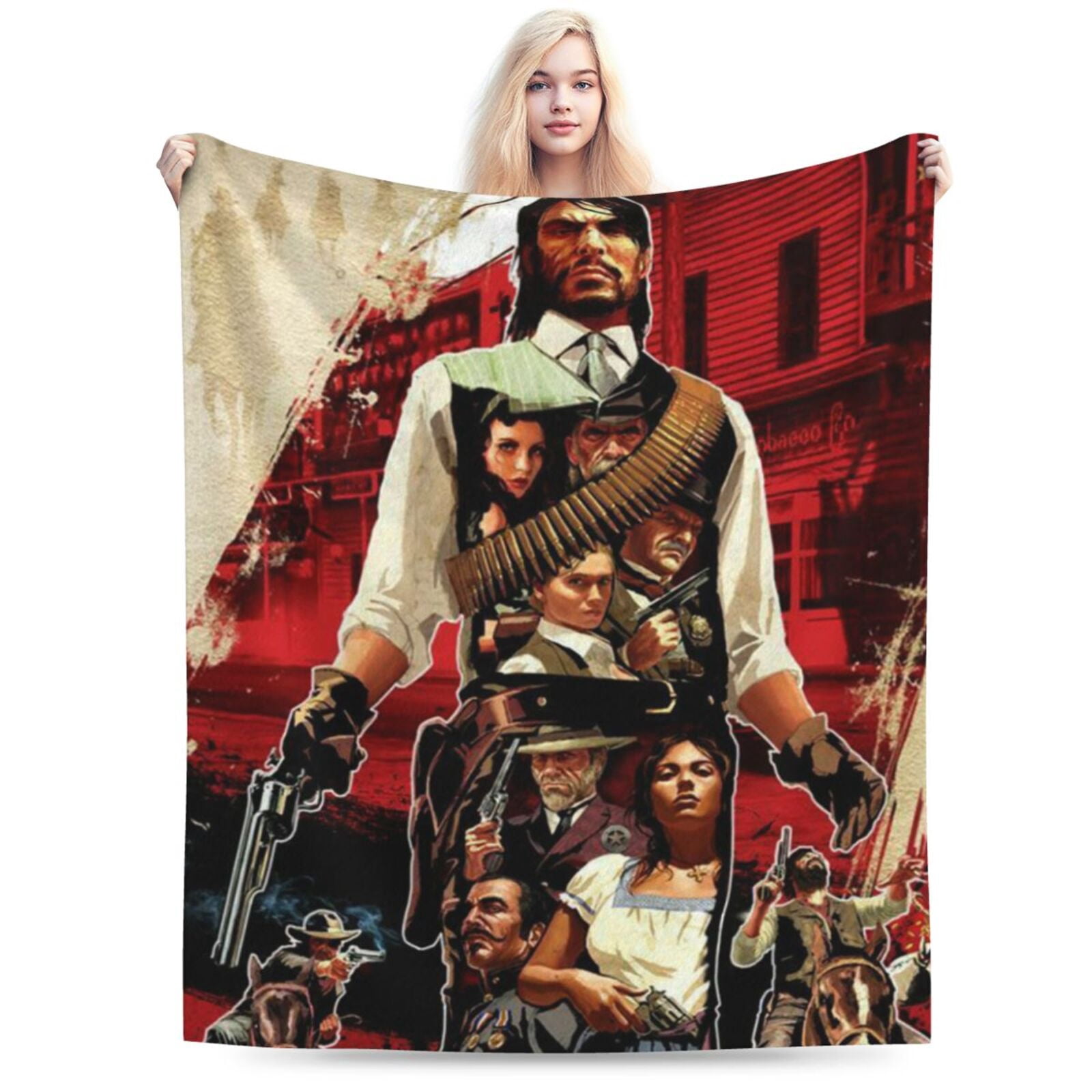 Red Dead Redemption Blanket Fuzzy Plush Bed Blanket Cozy Fluffy Air ...