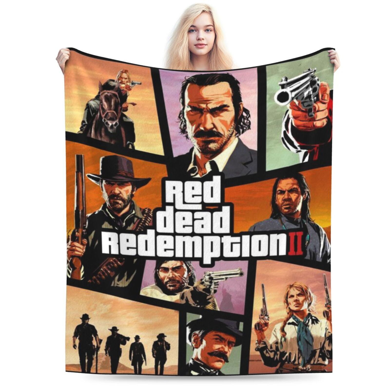 Red Dead Redemption Blanket Fuzzy Plush Bed Blanket Cozy Fluffy Air ...