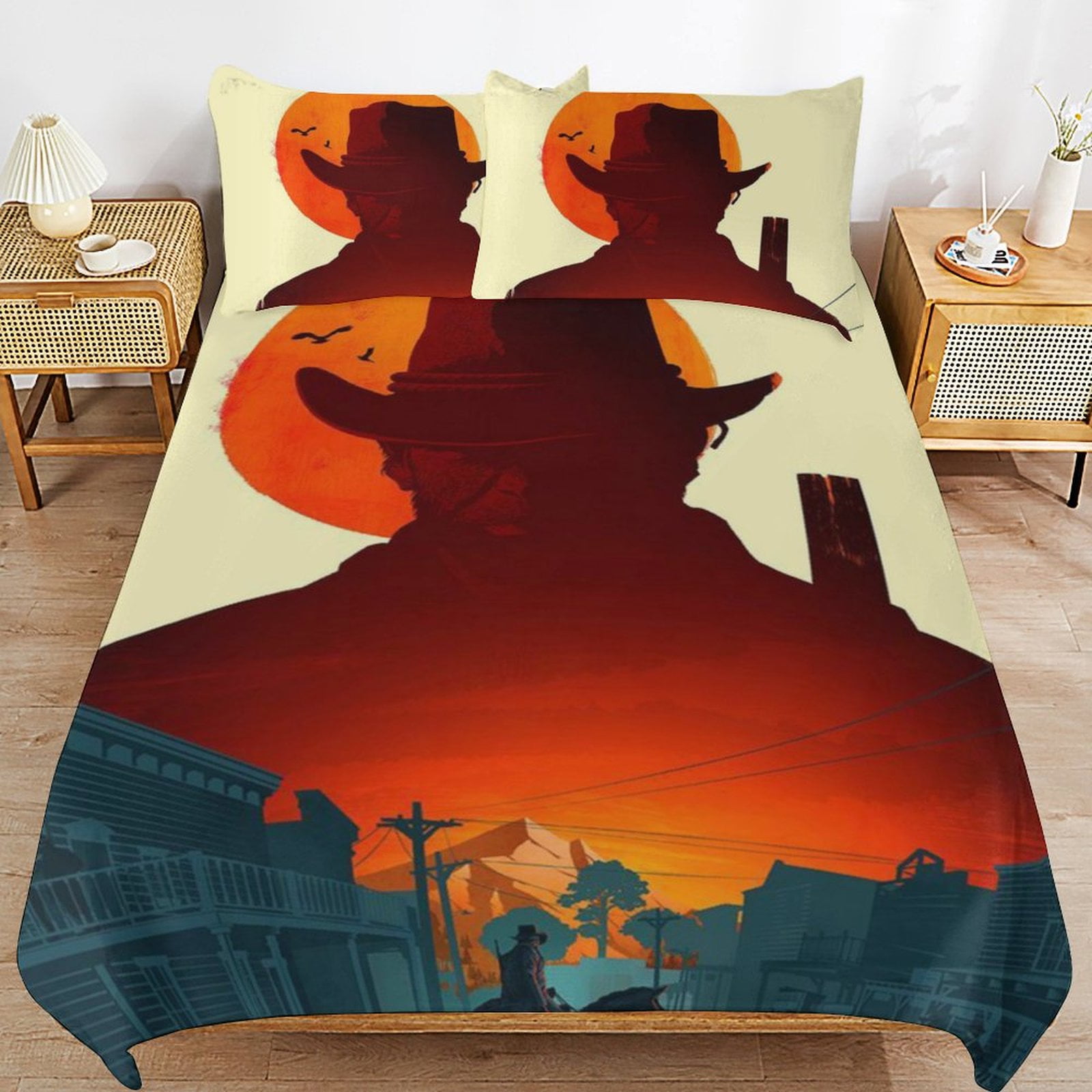 Red Dead Redemption Comforter Set 3 Pieces Quilt Cover Set Soft Bedding ...