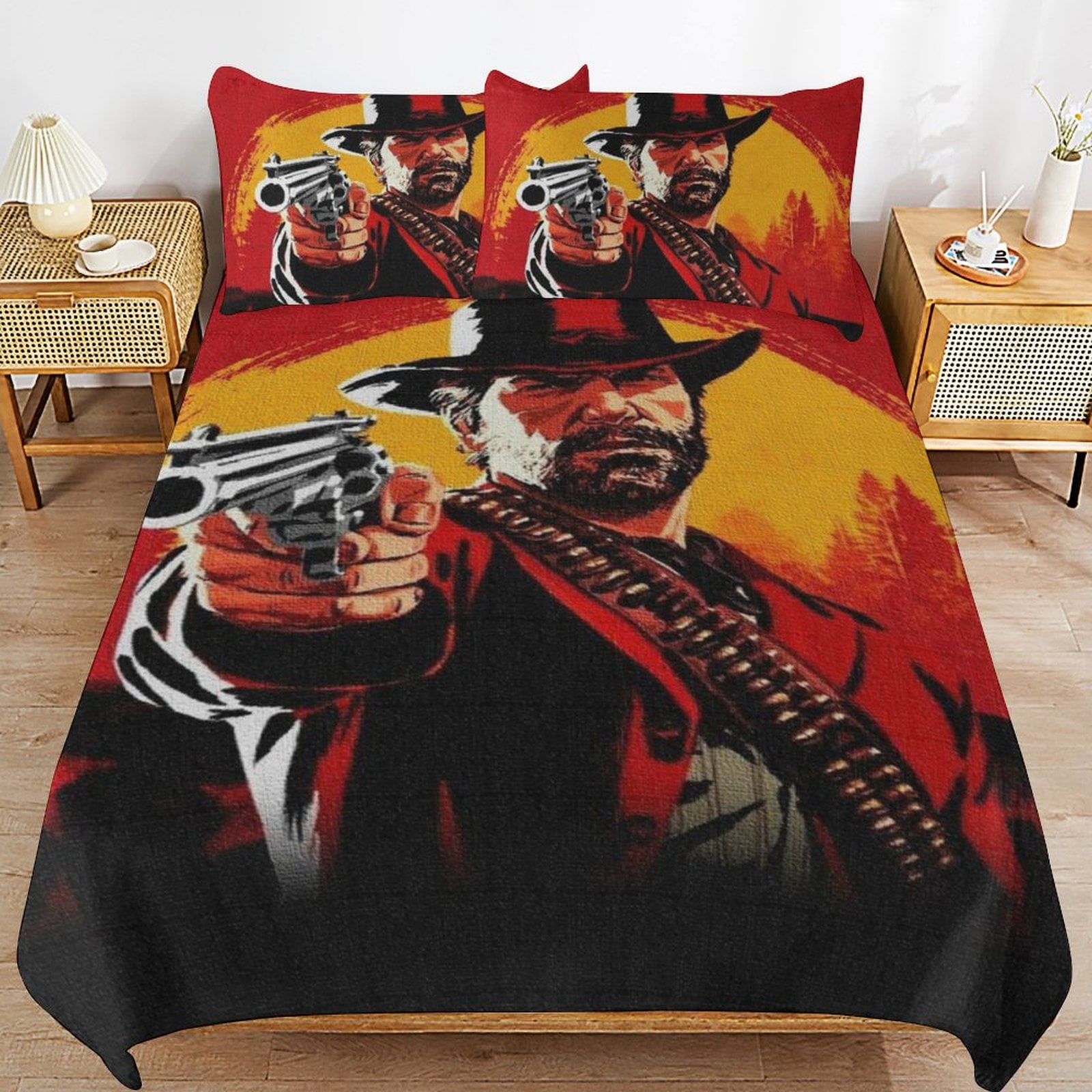 Red Dead Redemption Comforter Set 3 Pieces Quilt Cover Set Soft Bedding ...
