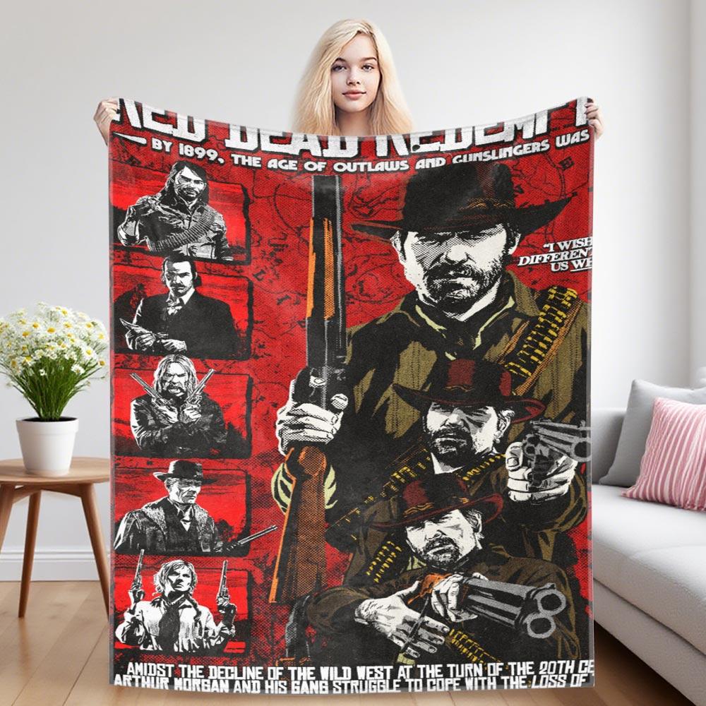 Red Dead Redemption Gifts Blanket Throw Fan for Girls Boys Kids Fan ...