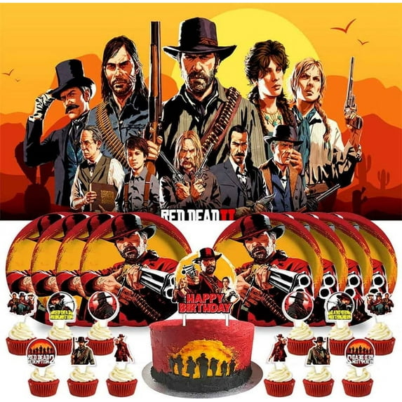 Red Dead Redemption Party Supplies Birthday Decorations Plates Banner ...