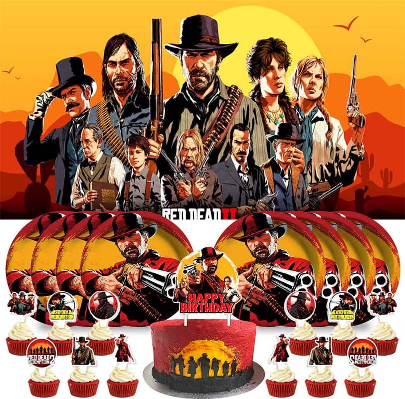 Red Dead Redemption Party Supplies Birthday Decorations Plates Banner ...