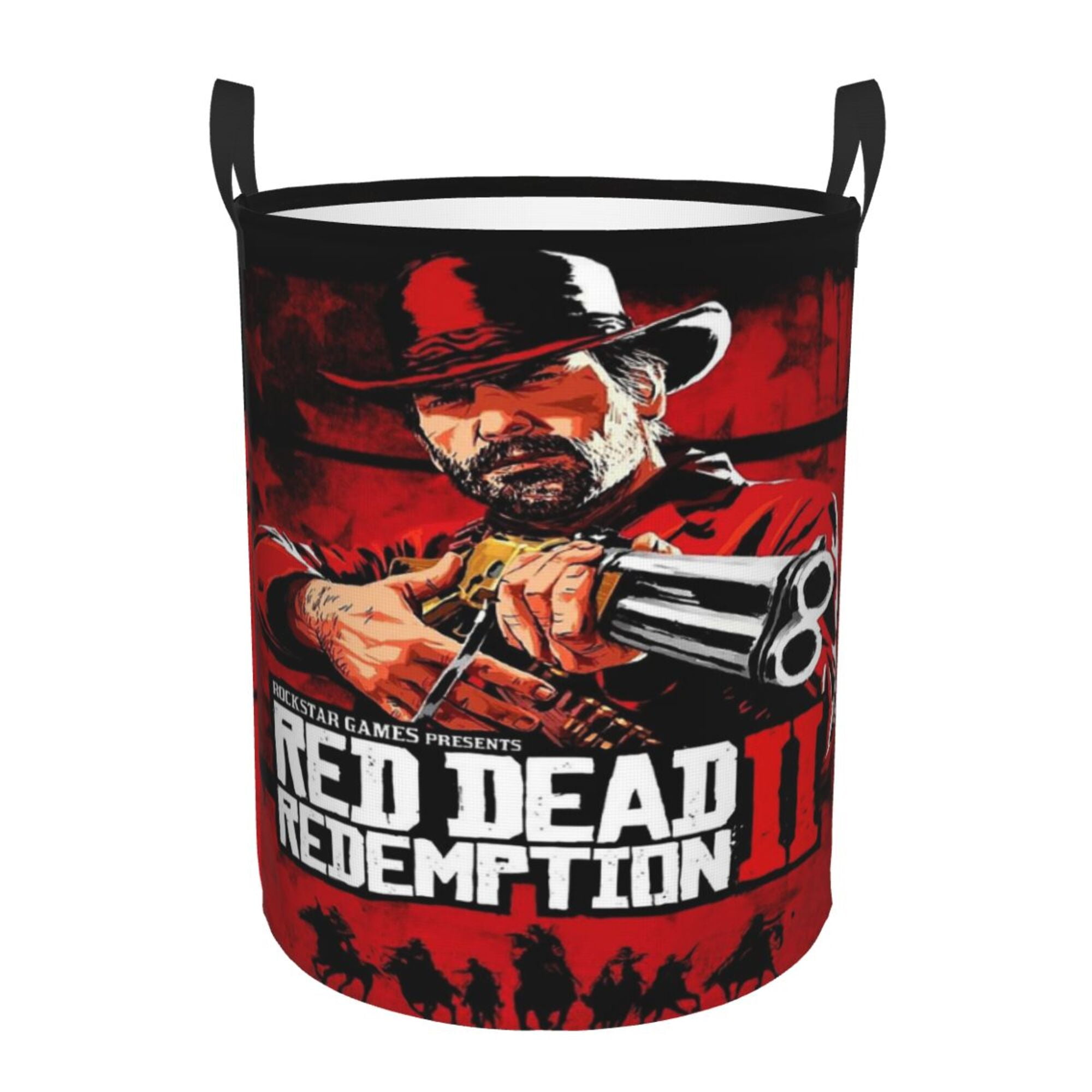 Red Dead Redemption Storage Basket Laundry Hamper Collapsible Round ...