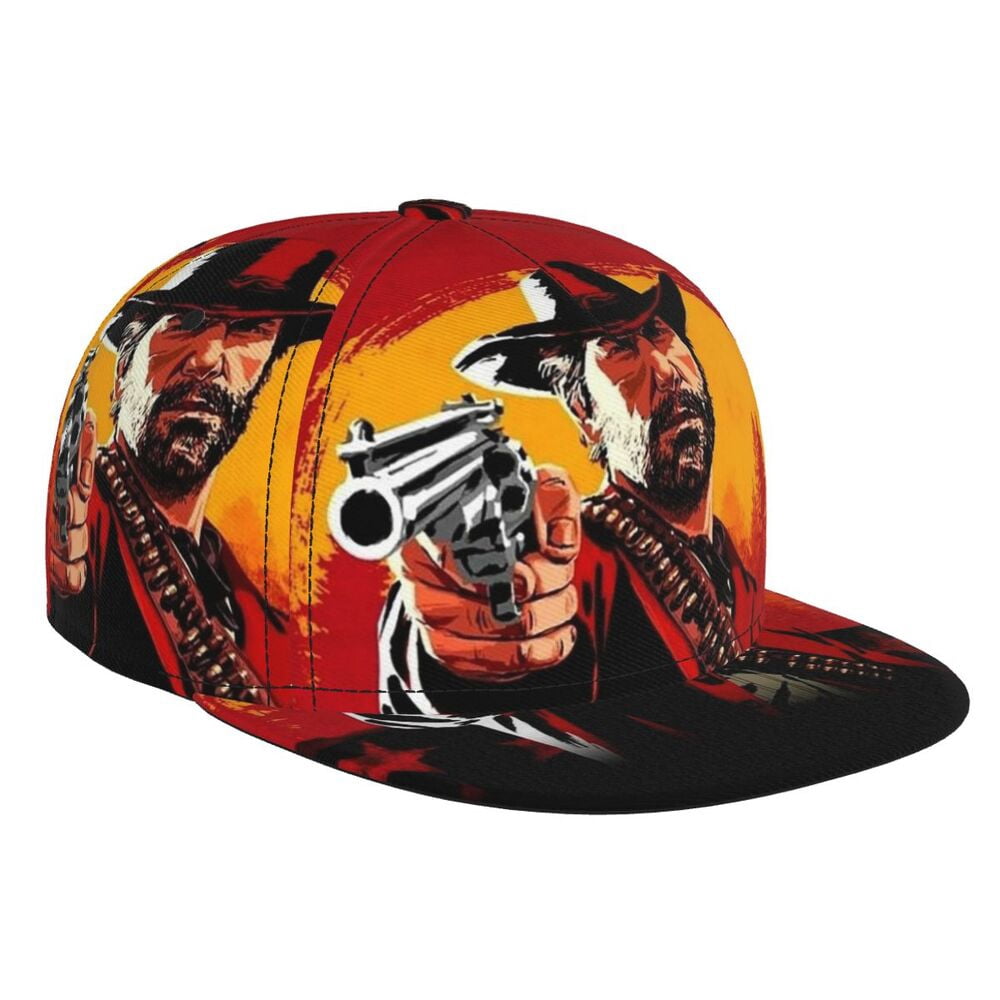 Red Dead Redemption Unisex Flat Brim Cap Fashion Adjustable Fitted Hat ...