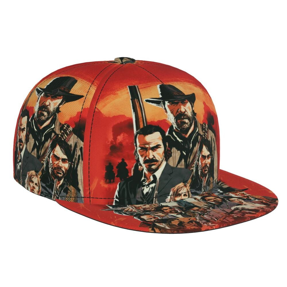 Red Dead Redemption Unisex Flat Brim Cap Fashion Adjustable Fitted Hat ...