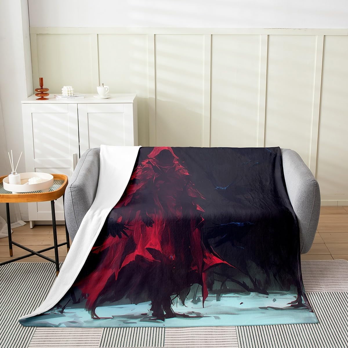Red Death Throw Blanket Twin 60x80 Jungle Horror Gothic Style Fleece ...