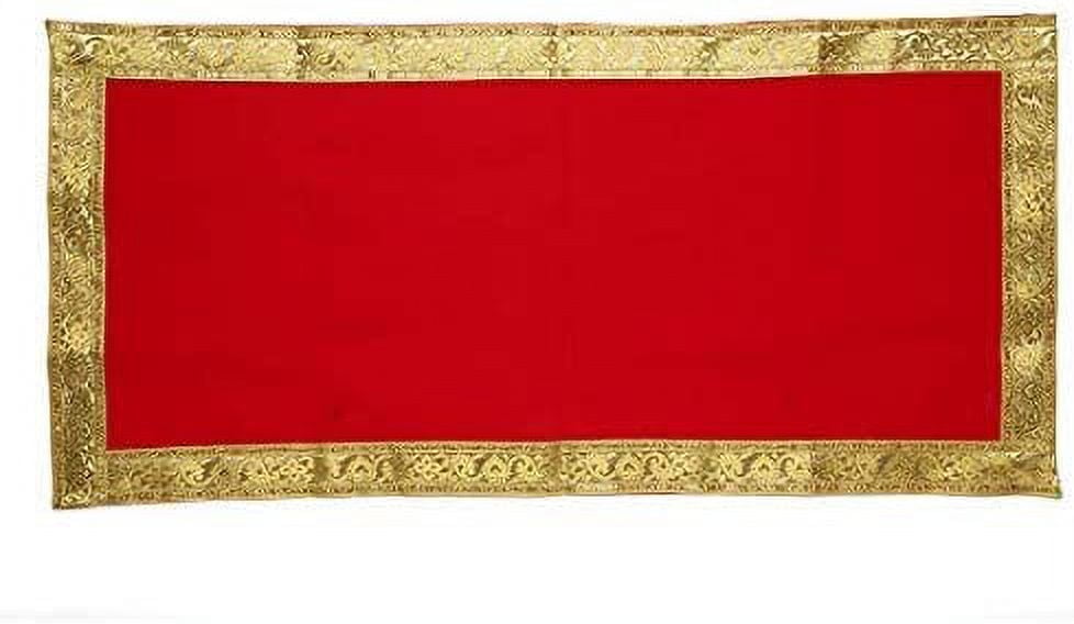 Red Decorative Cloth Pooja Asaan Large Velvet Mat (Size :- 18 Inches x ...