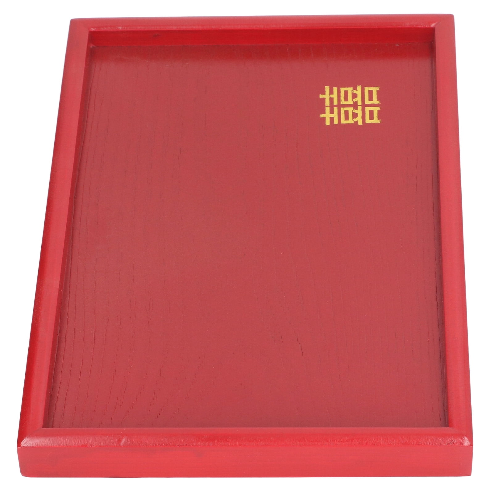 Red Decorative Tray, Lightweight Portable Solid Wood Design, Multiple ...
