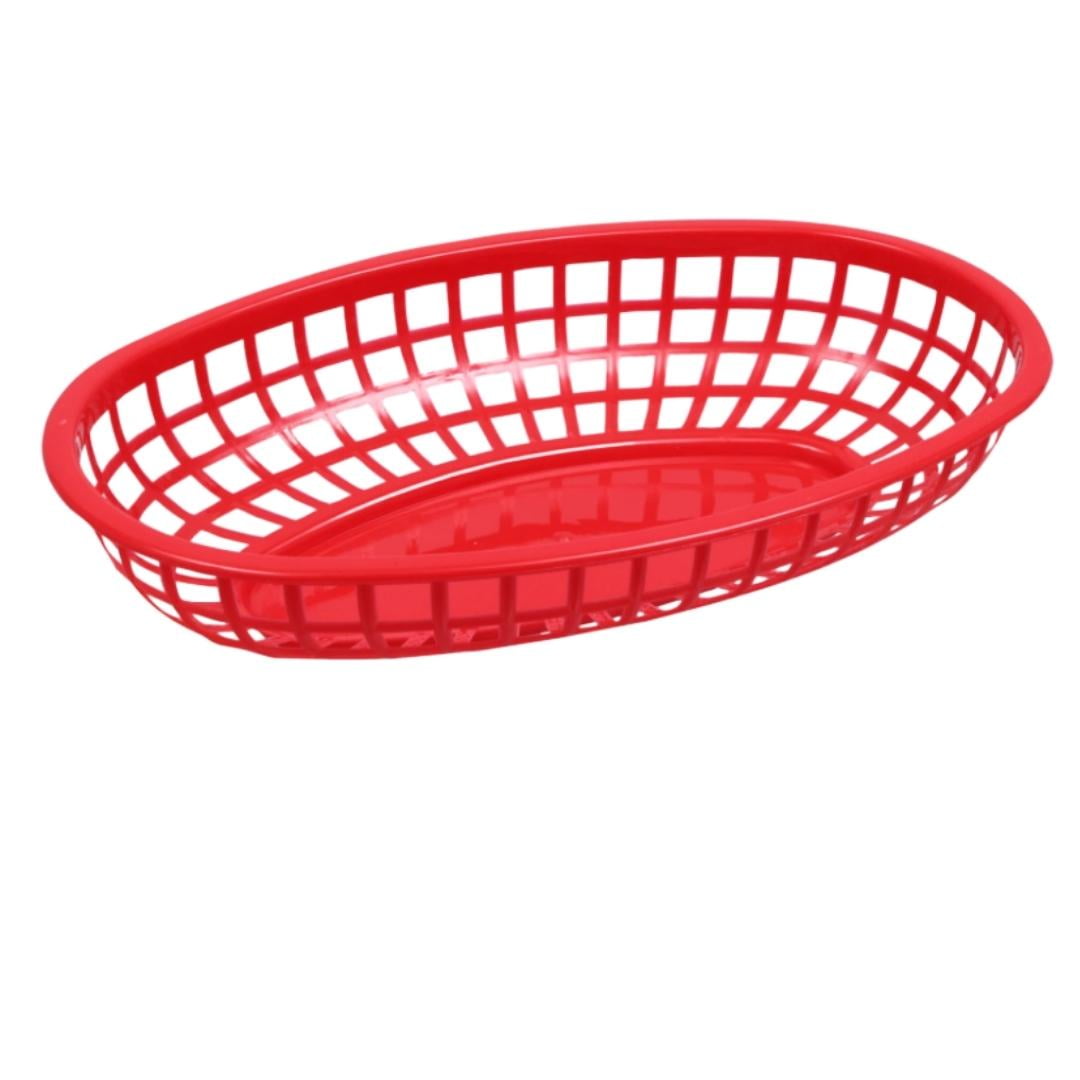 Red Deli Basket 4 Count Packs Reusable Plastic Storage Basket Tray Bin ...