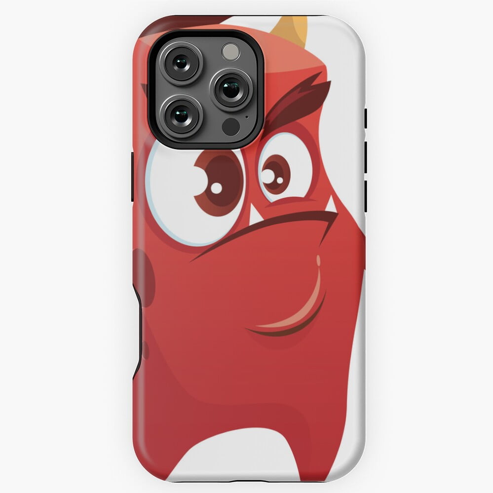 Red Demon Cartoon Monster Cute Evil Phone Case for iPhone 16 15 14 13 ...