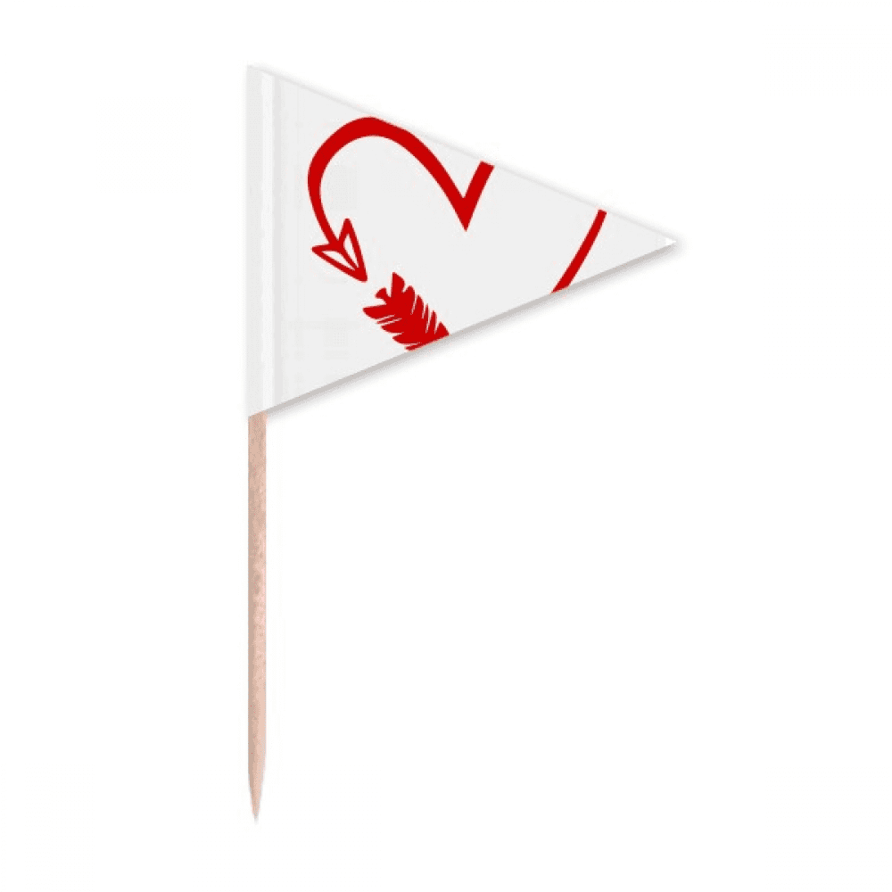 Red Design Arrow Heart Illustration Toothpick Triangle Cupcake Toppers ...