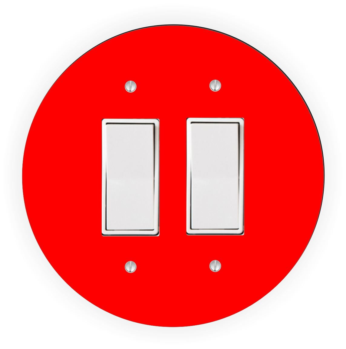 Red Design - Round Light Switch Plate Cover - Double Rocker - Walmart.com