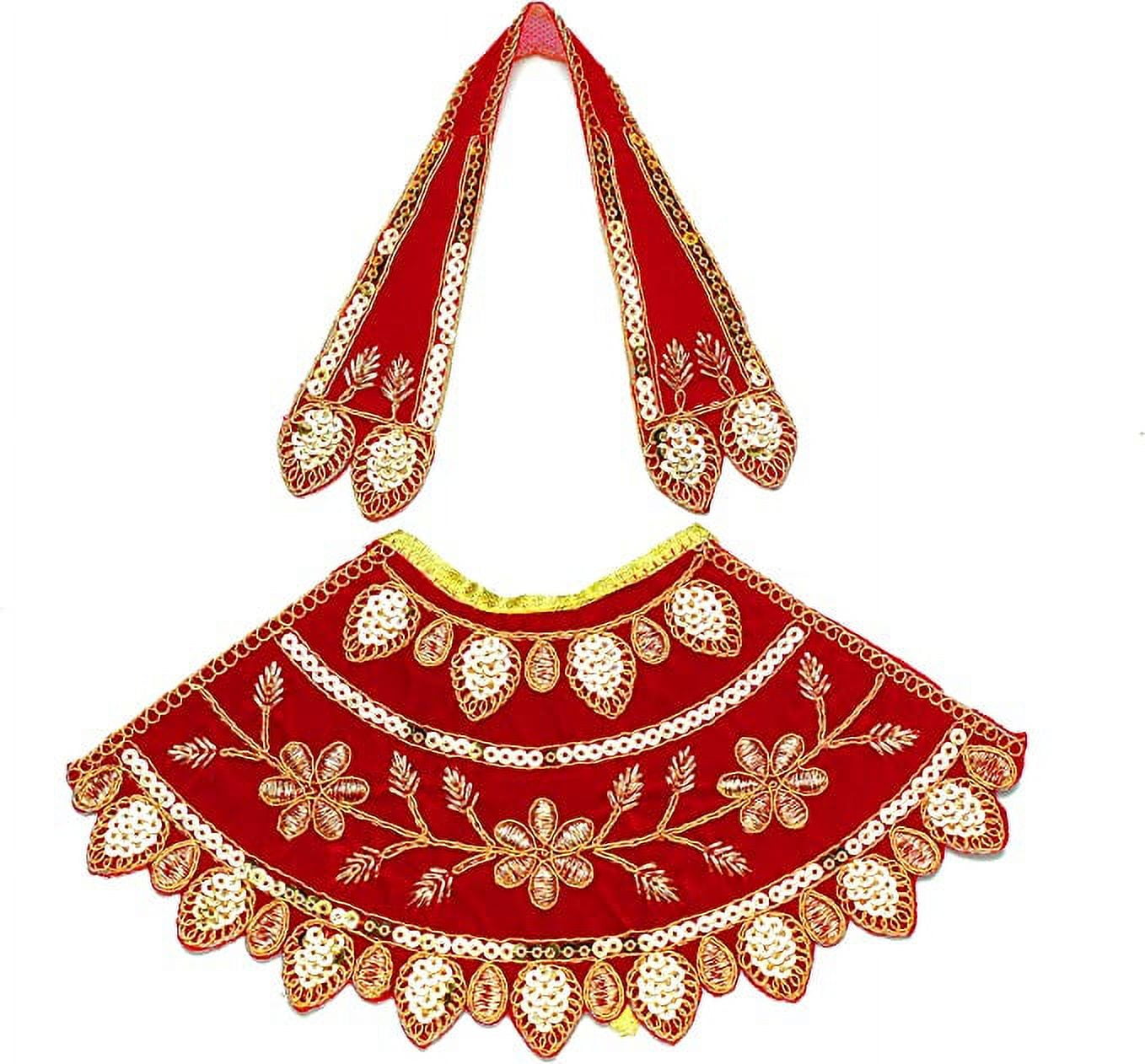 Red Designer Laxmi Durga Devi MATA Dress poshak vastra Cloth lehanga ...