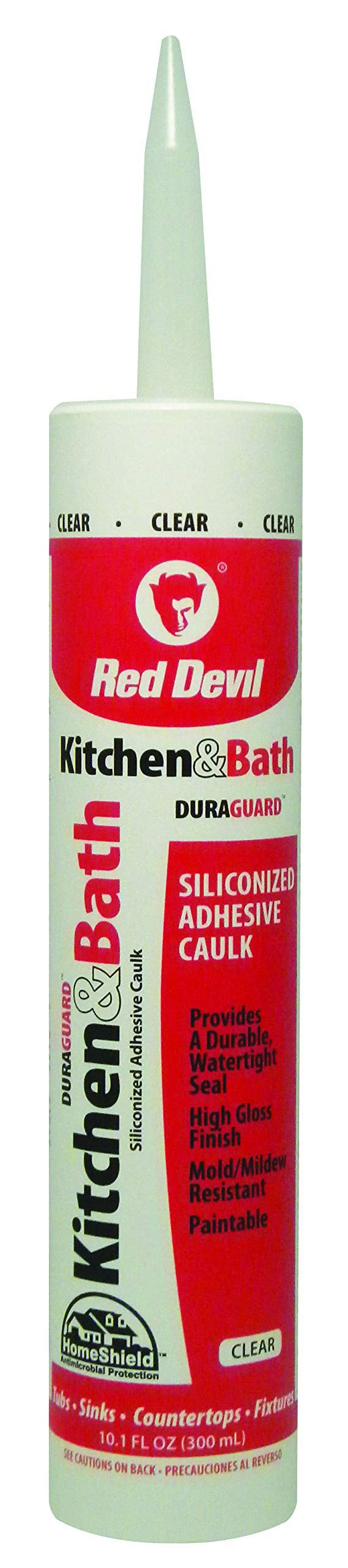 Red Devil 0408 Duraguard Kitchen & Bath Siliconized Acrylic Caulk, 10.1 ...