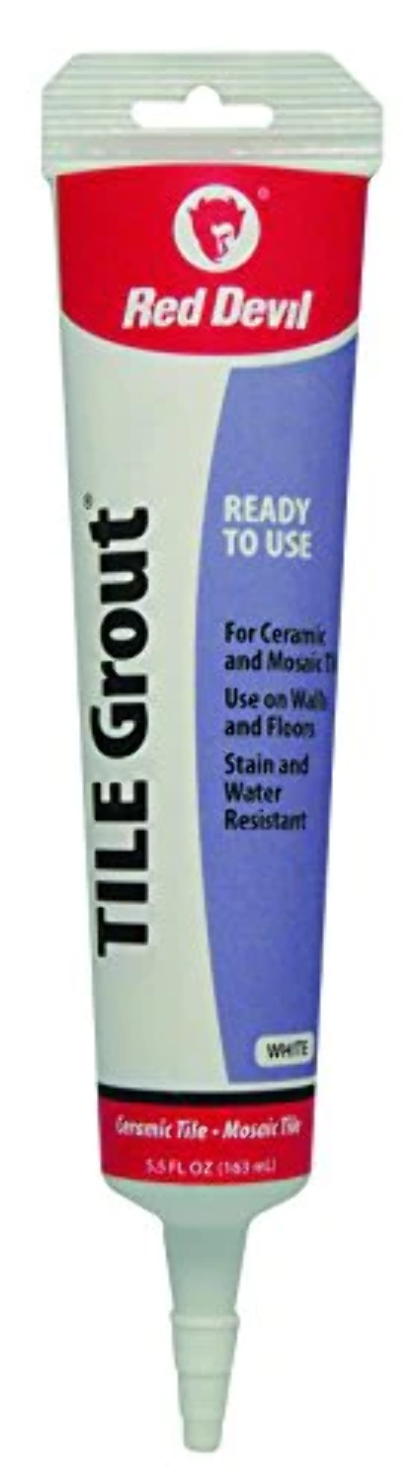 Red Devil 0425 Pre-Mixed Tile Grout Repair Squeeze Tube, 5.5 oz, White ...
