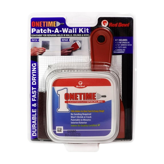 Red Devil 0549 ONETIME Lightweight Spackling Patch-A-Wall Kit, 1/2 Pint ...