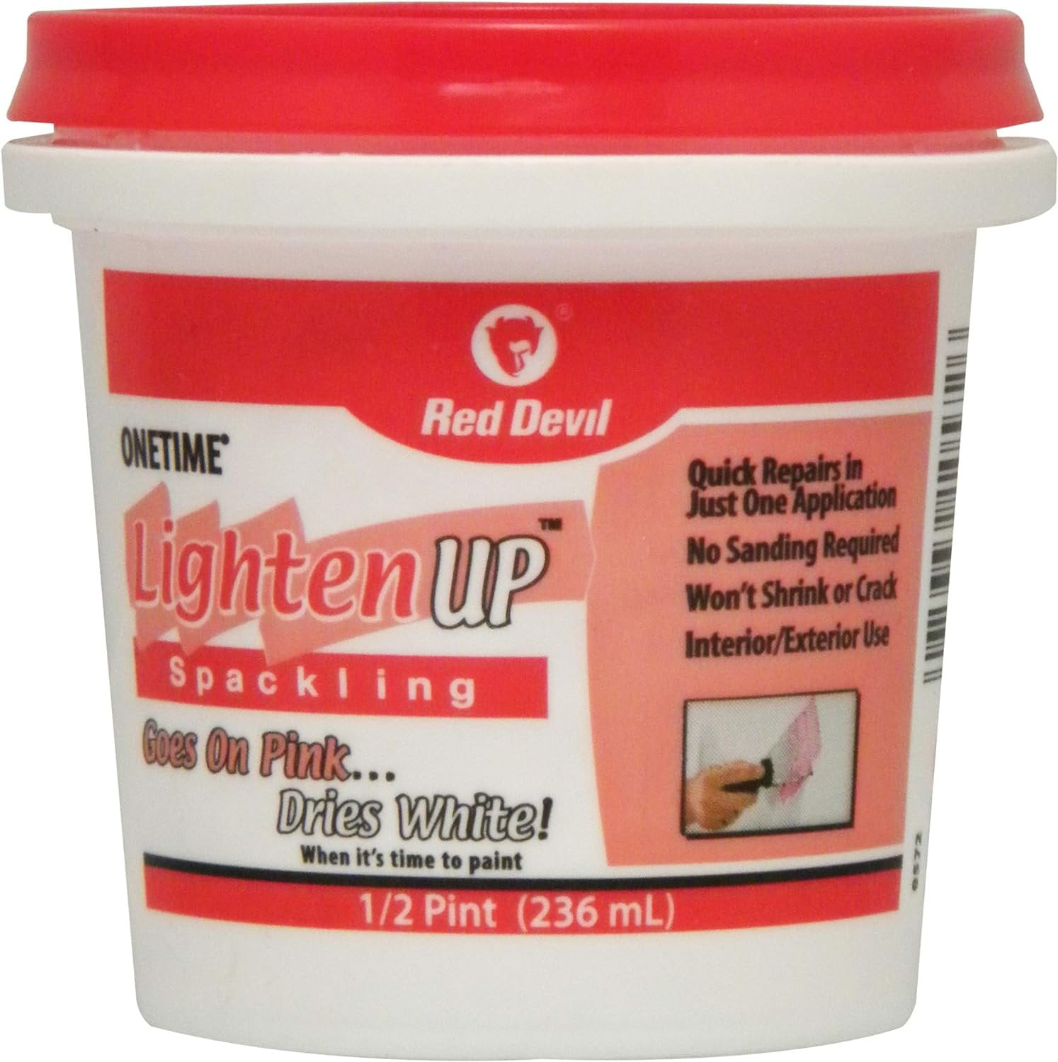 Red Devil 0572 ONETIME Lighten Up Lightweight Spackling, 1/2 Pint, 12 ...