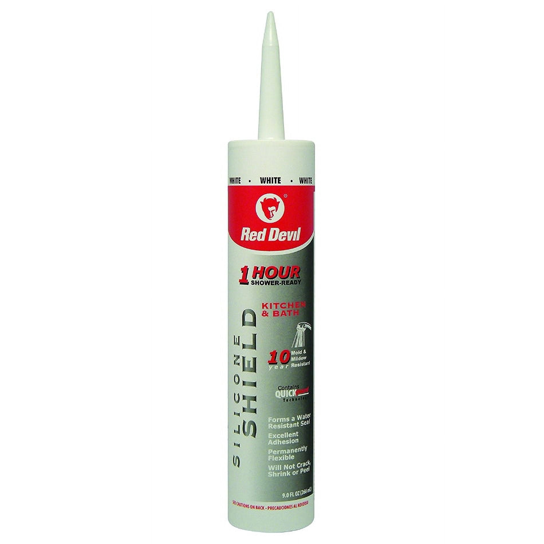Red Devil 0816KB Silicone Shield Kitchen & Bath Sealant, White, 9 Oz ...