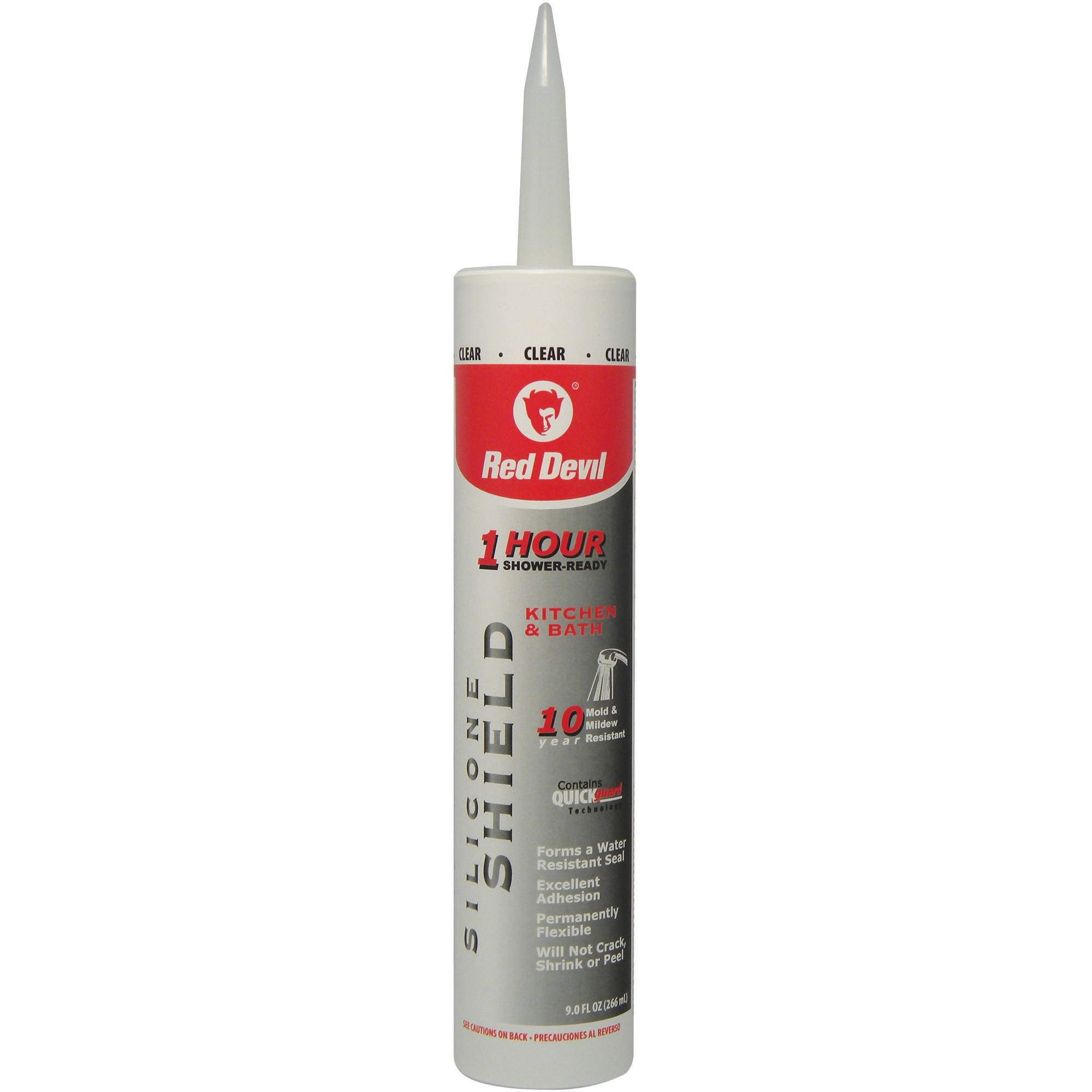 Red Devil 0826KB Silicone Shield 1 Hour Shower Clear 9 oz - Walmart.com