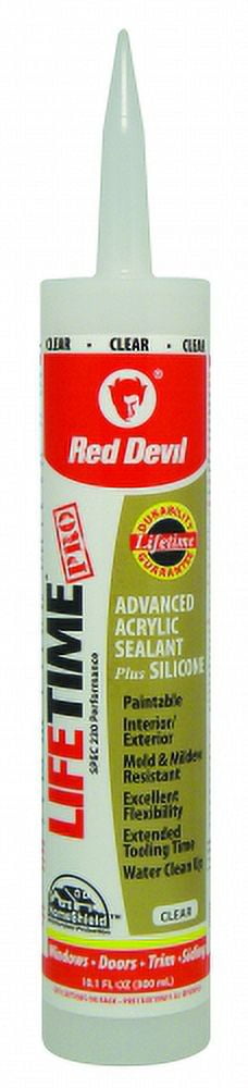 Red Devil 0866PR Lifetime Pro Acrylic Adhesive Sealant, Clear, 10.1 Oz ...