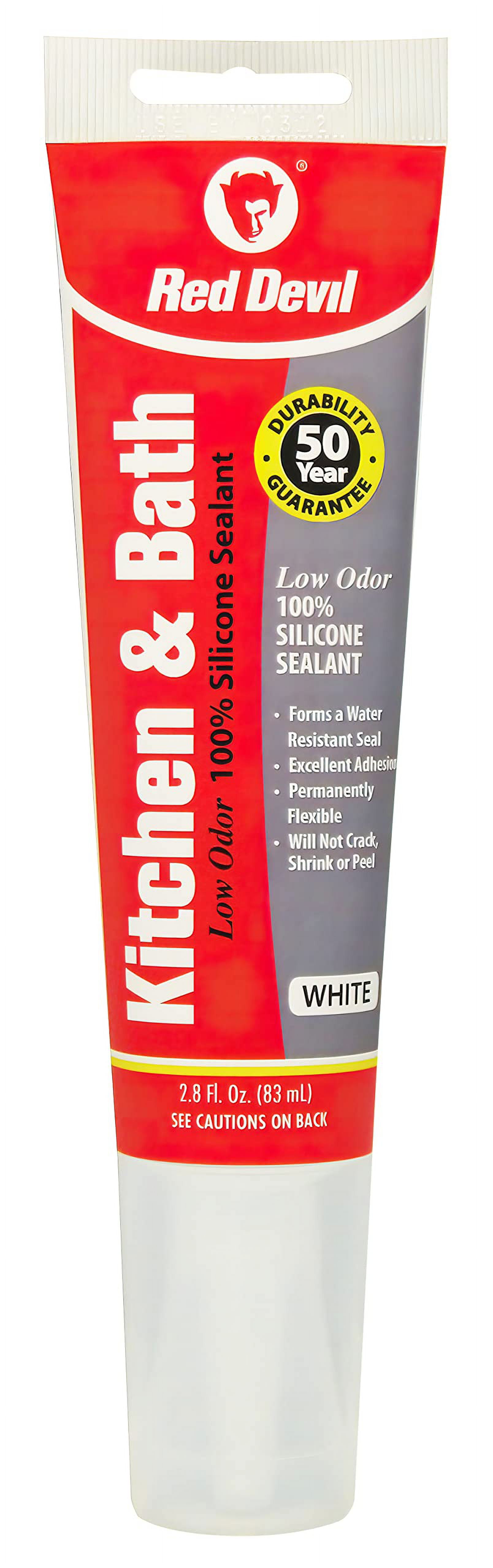 Red Devil 0883 Kitchen & Bath Low Odor 100% Silicone Sealant, A Water ...