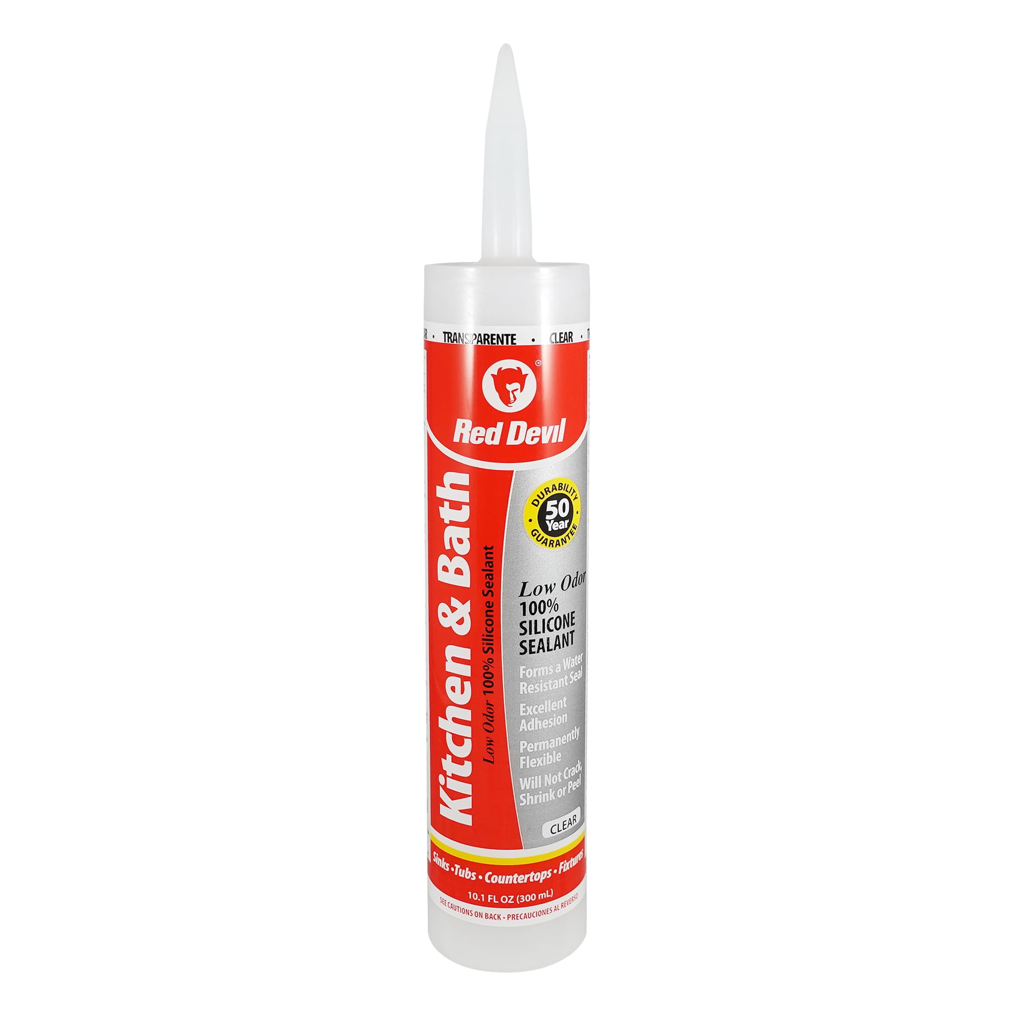 Red Devil 0887 Kitchen & Bath Low Odor 100% Silicone Sealant, A Water ...