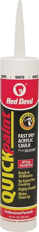 Red Devil 0946 Quickpaint Fast Dry Acrylic Caulk, White, 10.1 Oz, Each ...